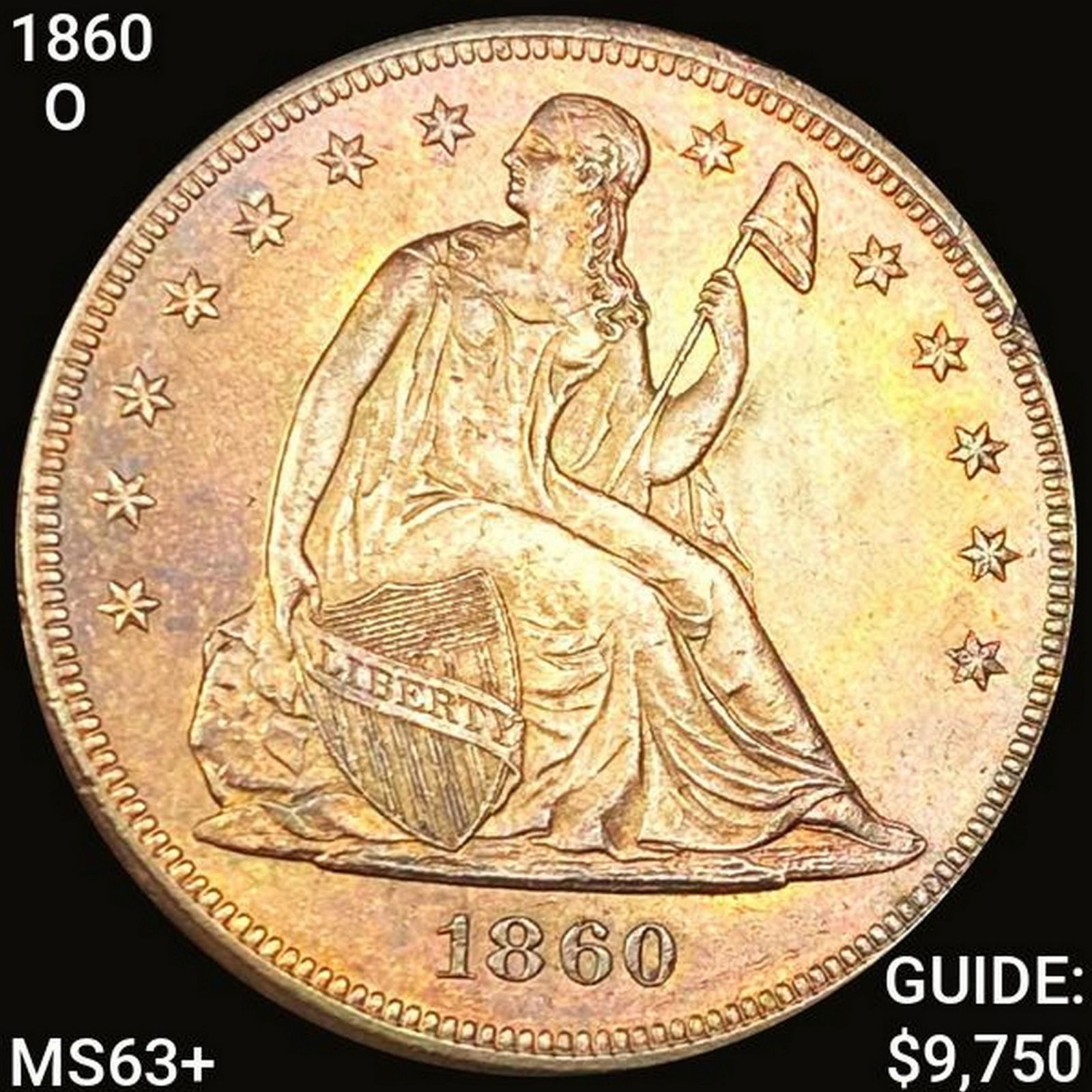 1860-O Seated Liberty Dollar CHOICE BU + (#201591) on Jan 07, 2023 ...