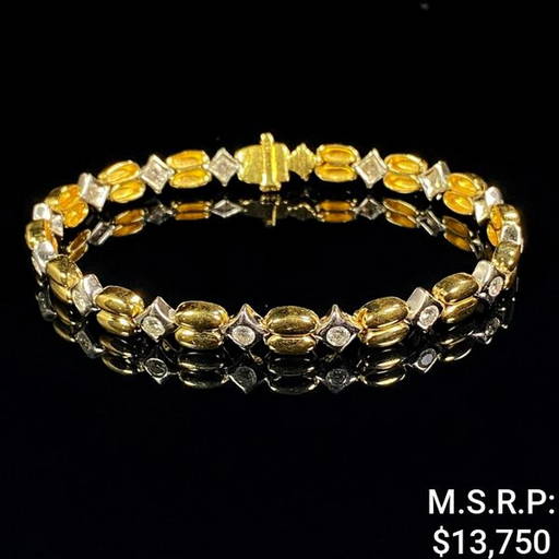 14.9 Dwt 18 Kt Gold With Diamonds Bracelet