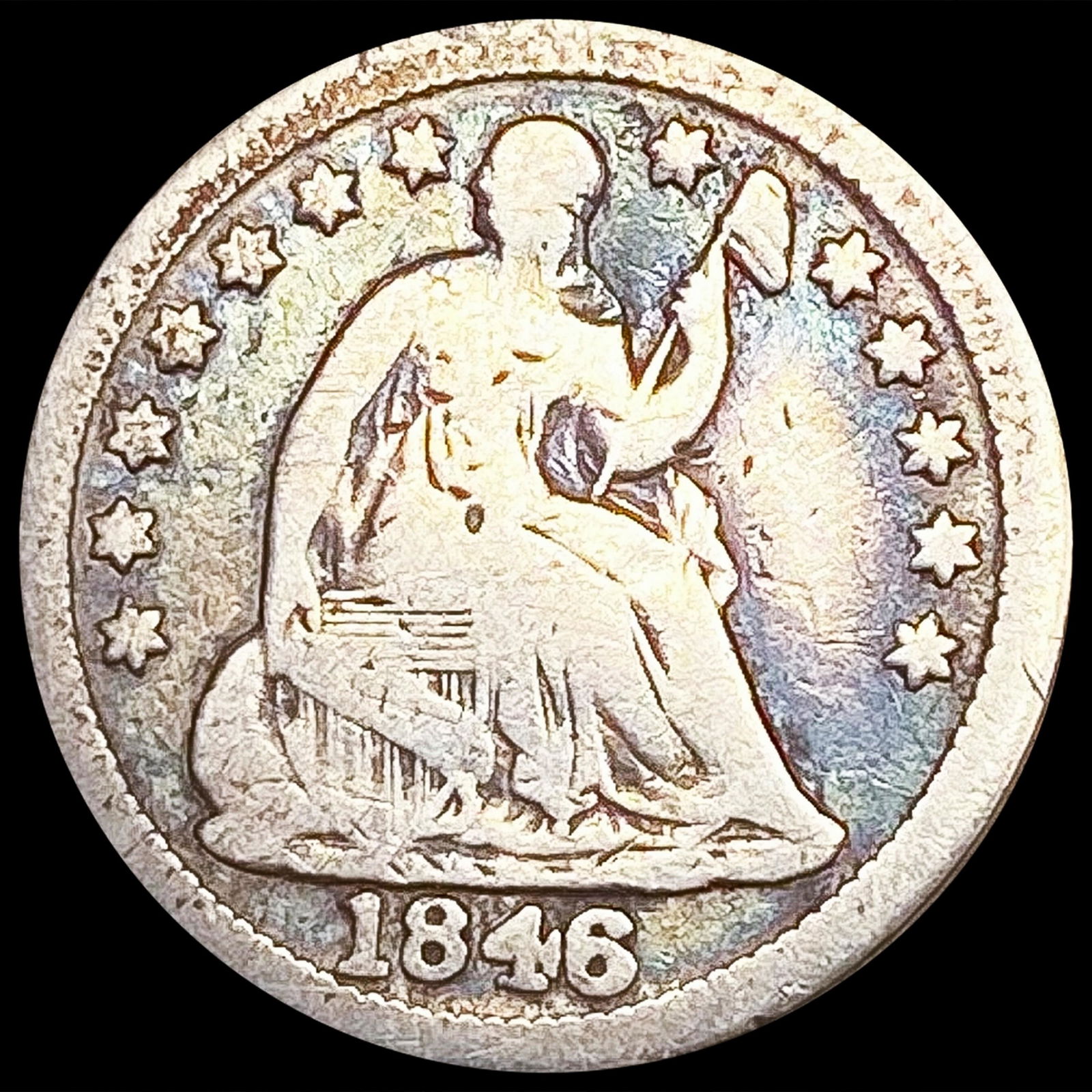 1846 Seated Liberty Half Dime Nicely Circulated