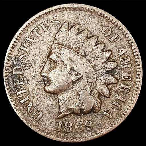 1869 Indian Head Cent Nicely Circulated