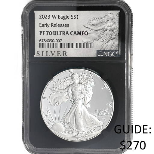 2023 W Black Silver Eagle Ngc Pr70 Ucam Sil. Label