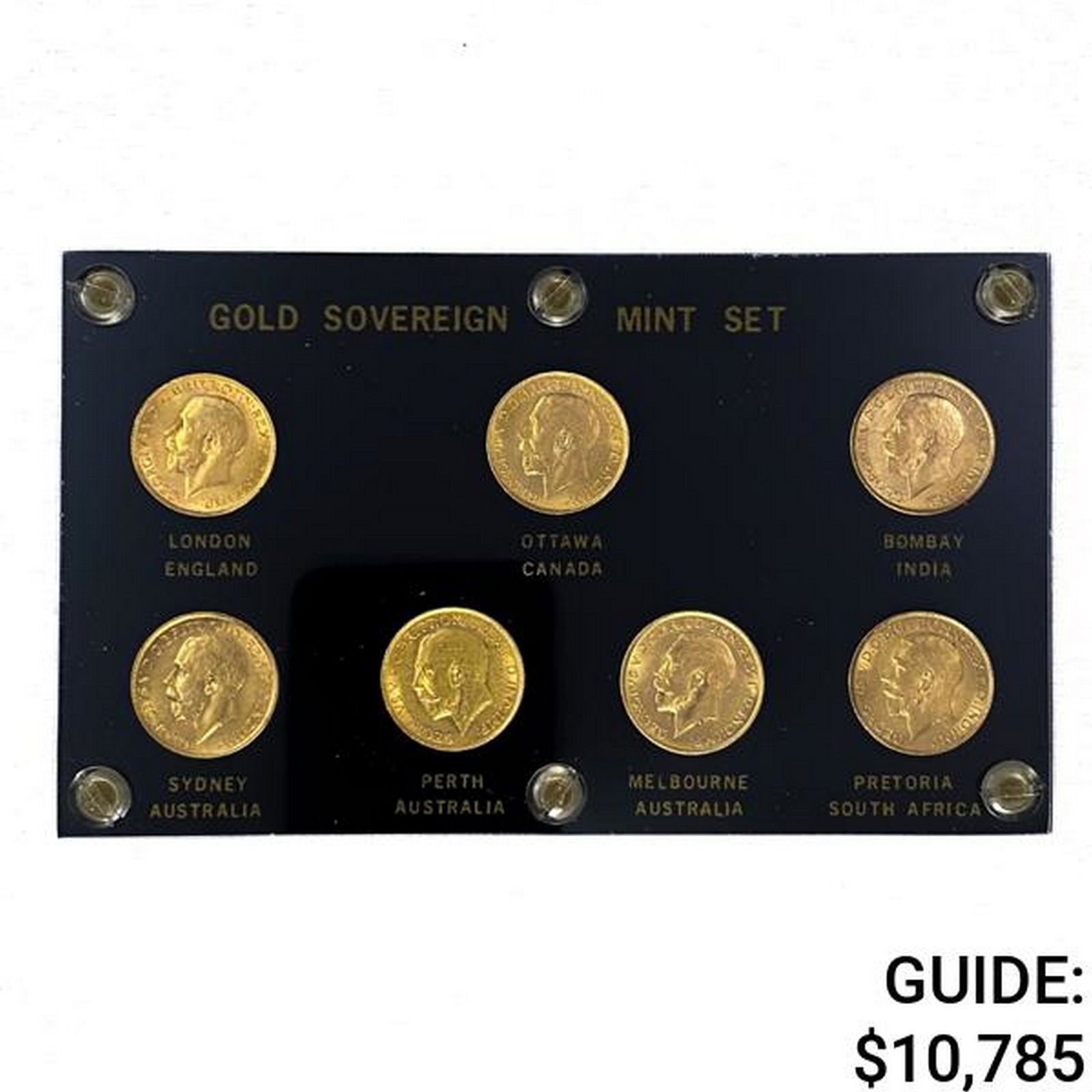 1911-1928 Gold Sovereign Set (1.64oz Tagw)(7 Coins Auction