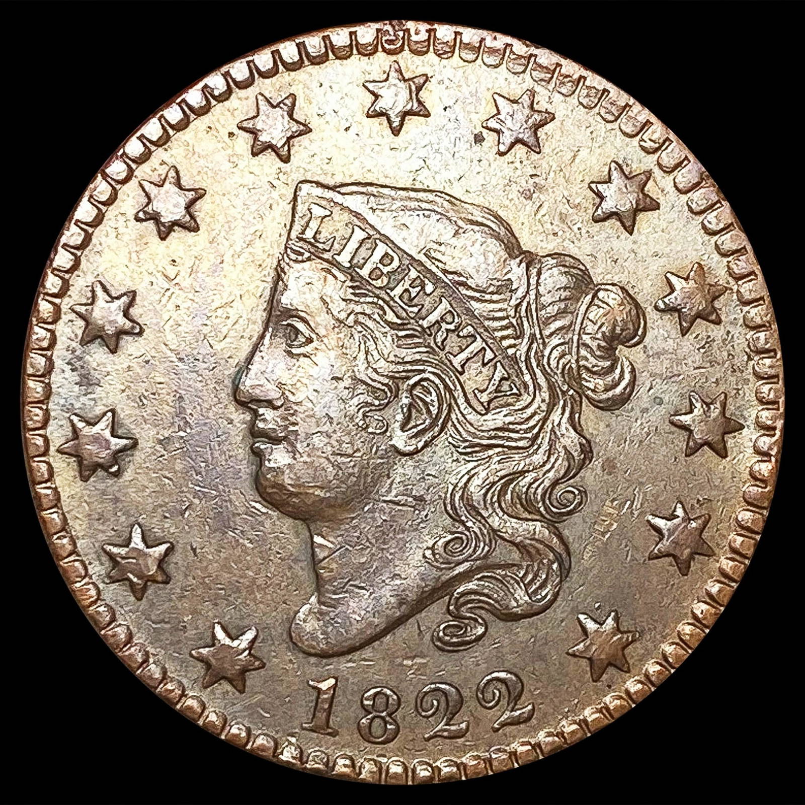 1822 Large Cent Lightly Circulated Auction