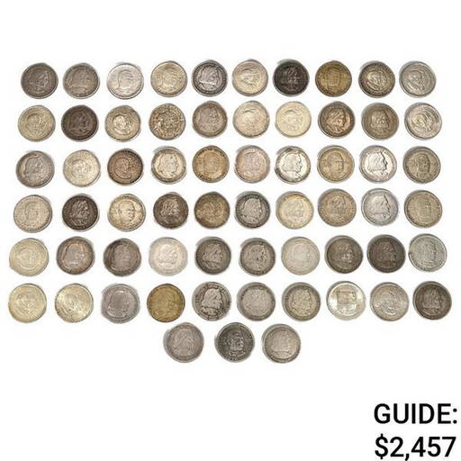 Semi Key Dates Varied Half Dollars (63 Coins) Bu