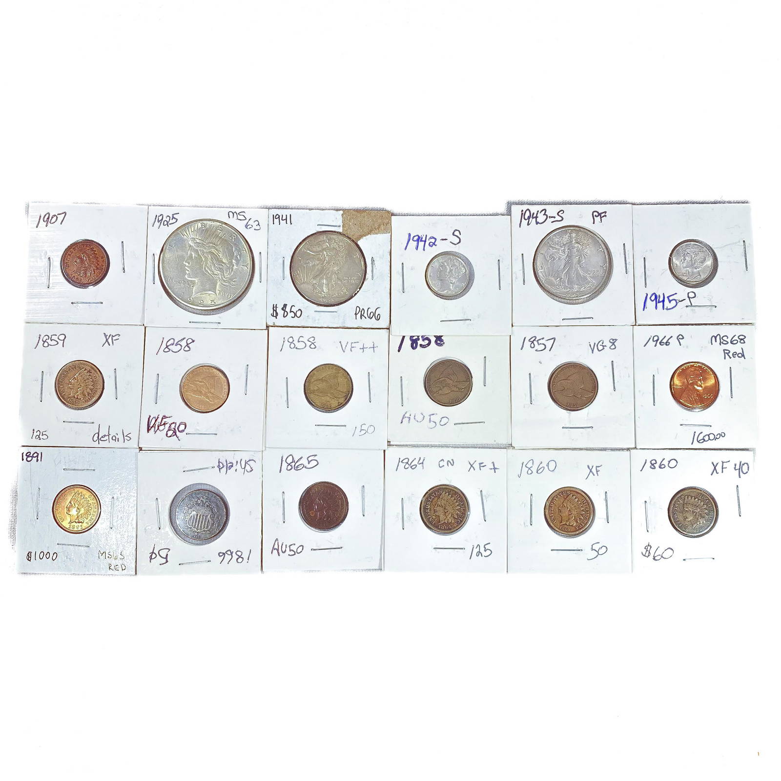 (18) Assorted Us Coins Auction