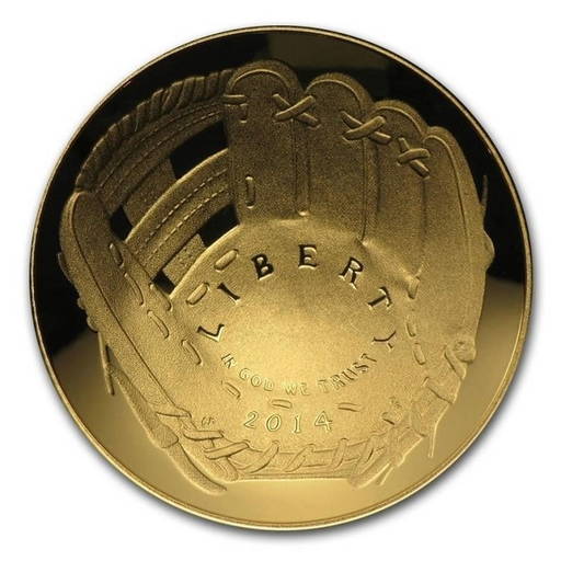 2014 W $5 Gold Baseball Hall Of Fame Commemorative Coin Program
