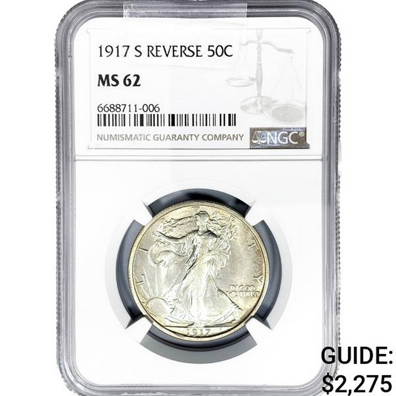 1917-s Walking Liberty Half Dollar Ngc Ms62 Rev - Sep 23, 2023 | Gold Standard Auctions In Tx