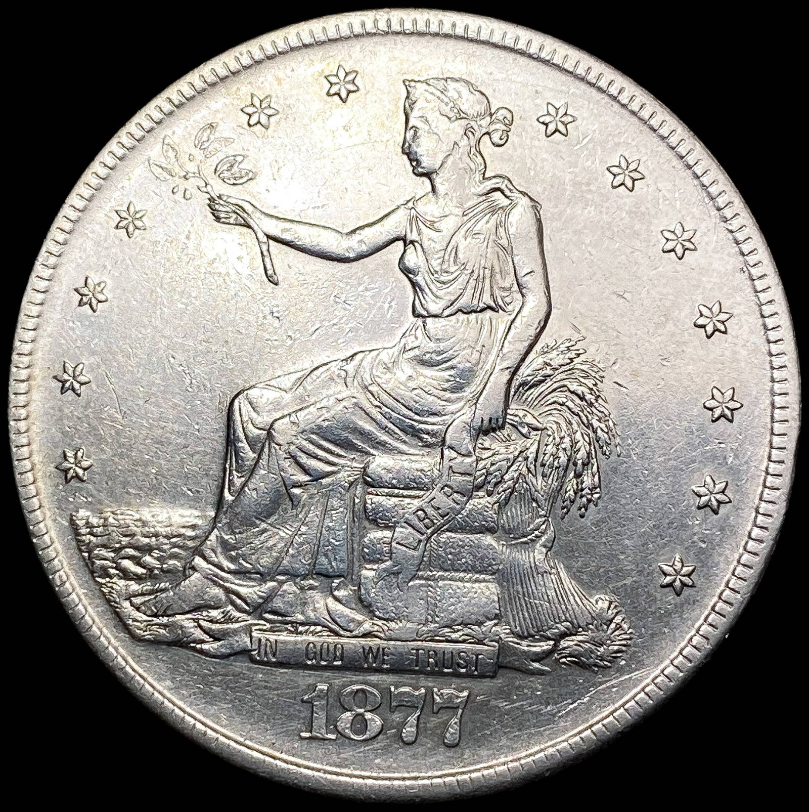 1877-s Silver Trade Dollar Uncirculated Auction