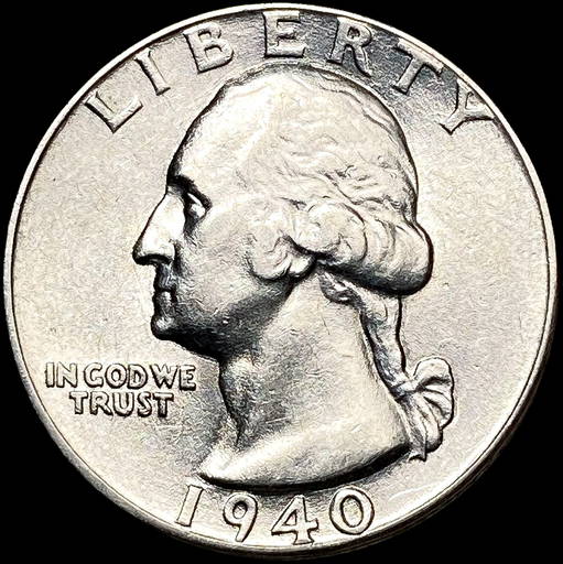 1940 Washington Silver Quarter Closely Uncirculate