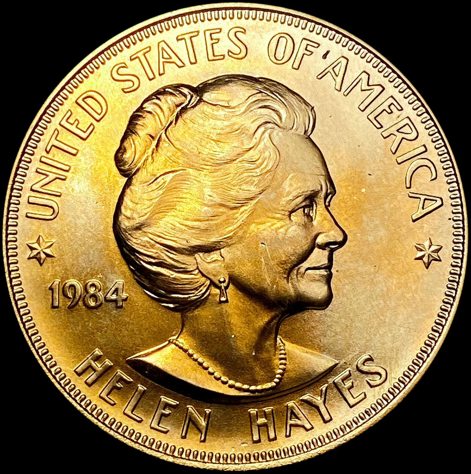 1984 Us Hayes Commem 1oz Gold Medal Superb Gem Bu Auction