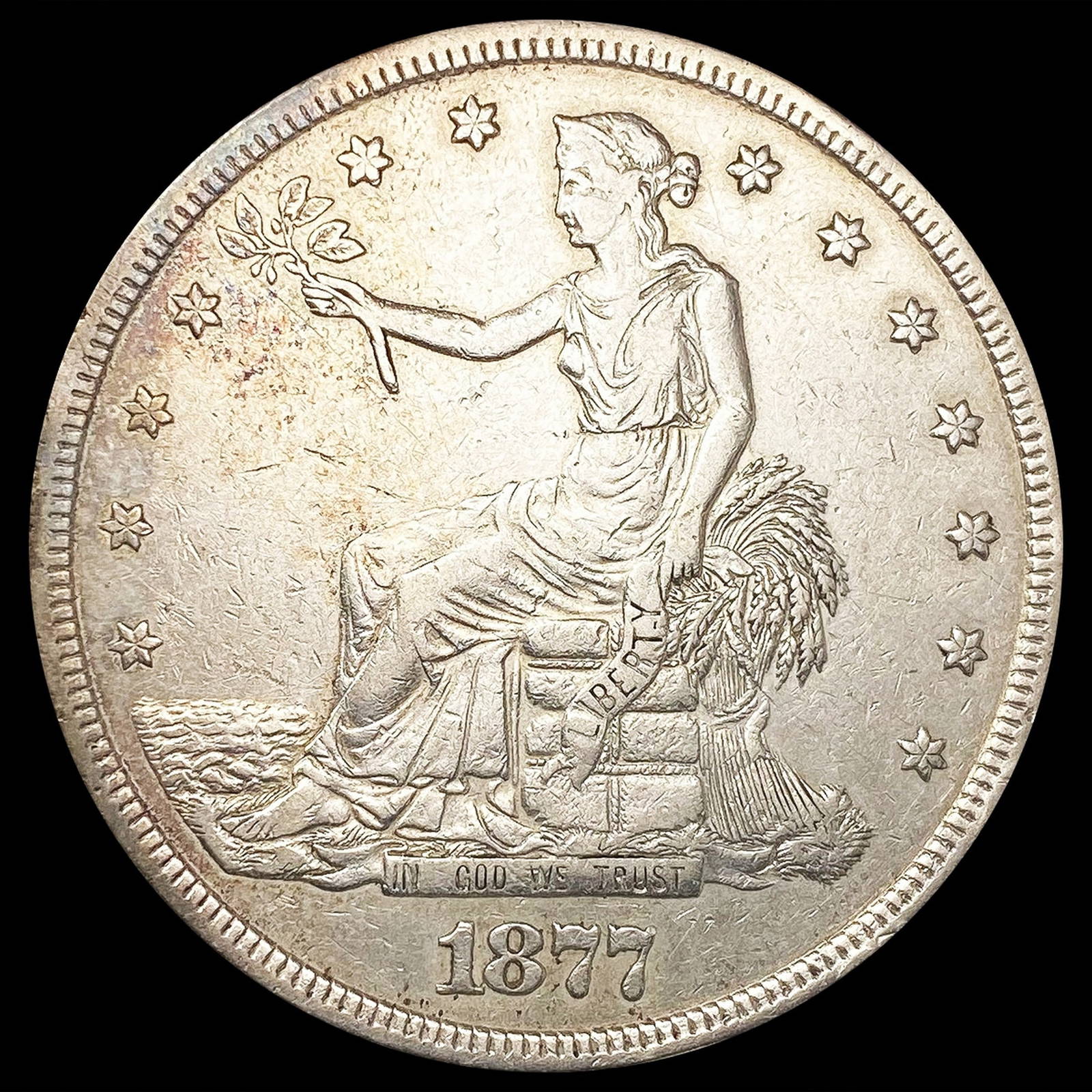 1877 Silver Trade Dollar Nearly Uncirculated Auction