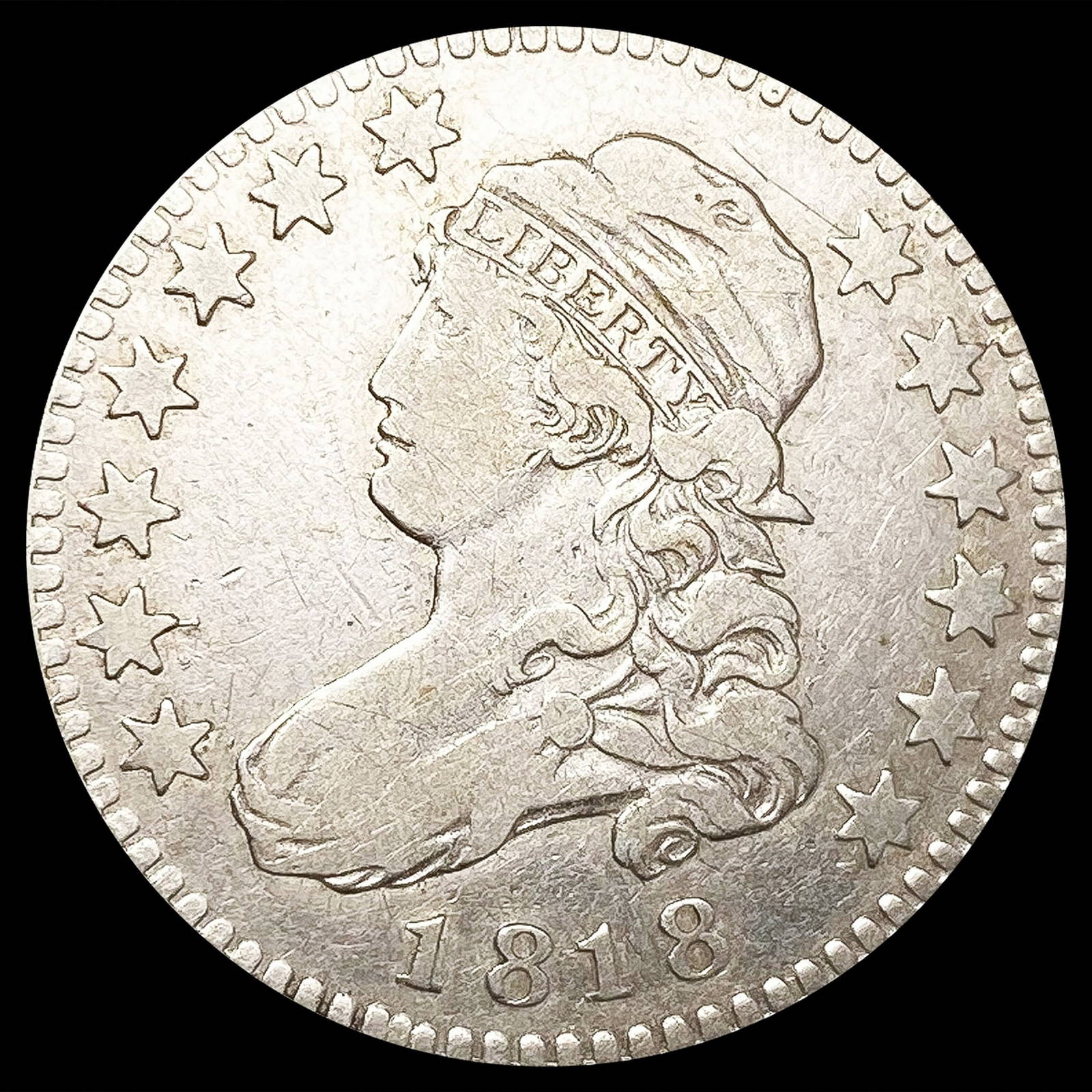 1818 Capped Bust Quarter Lightly Circulated Auction