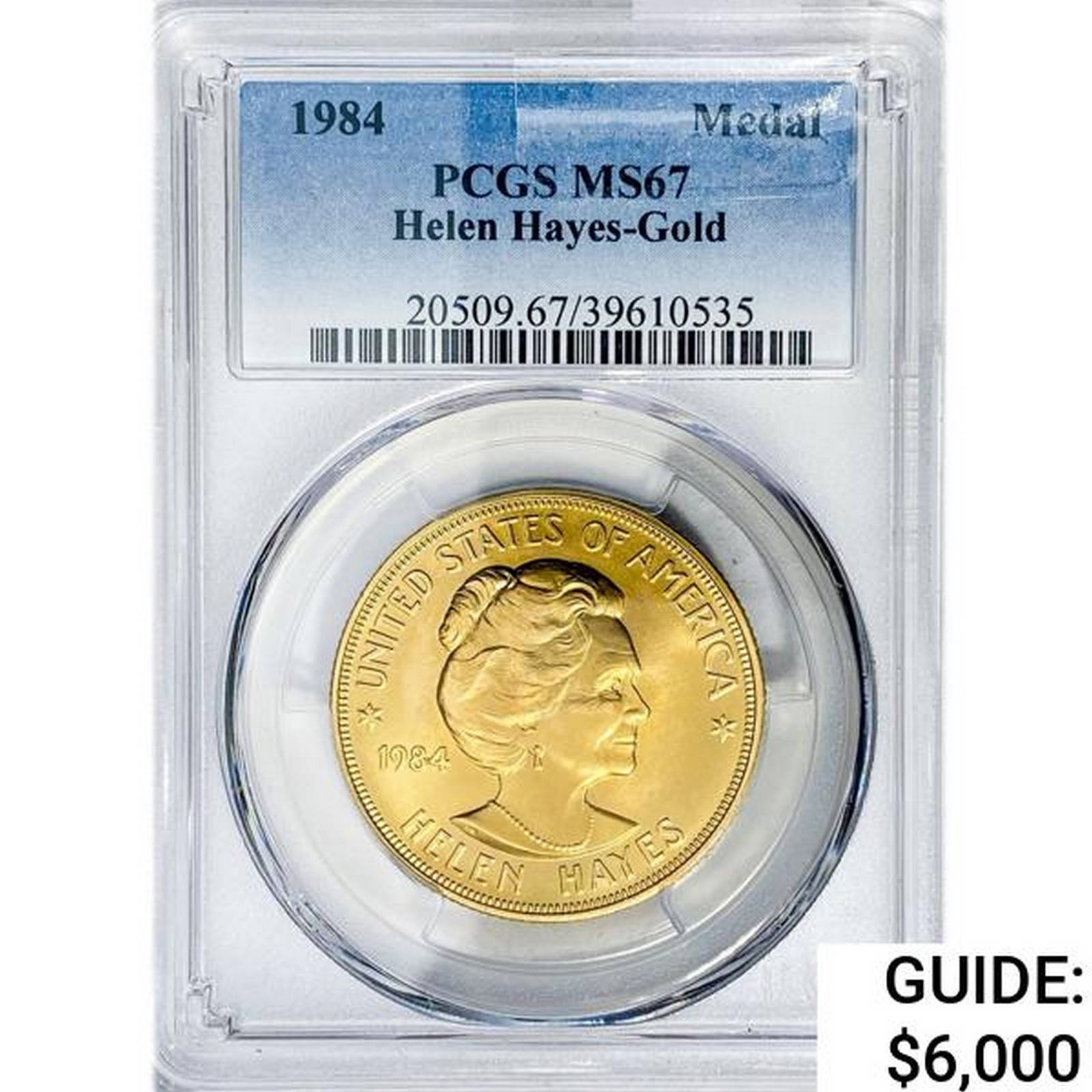 1984 Helen Hayes 1oz Gold Medal Pcgs Ms67 Auction