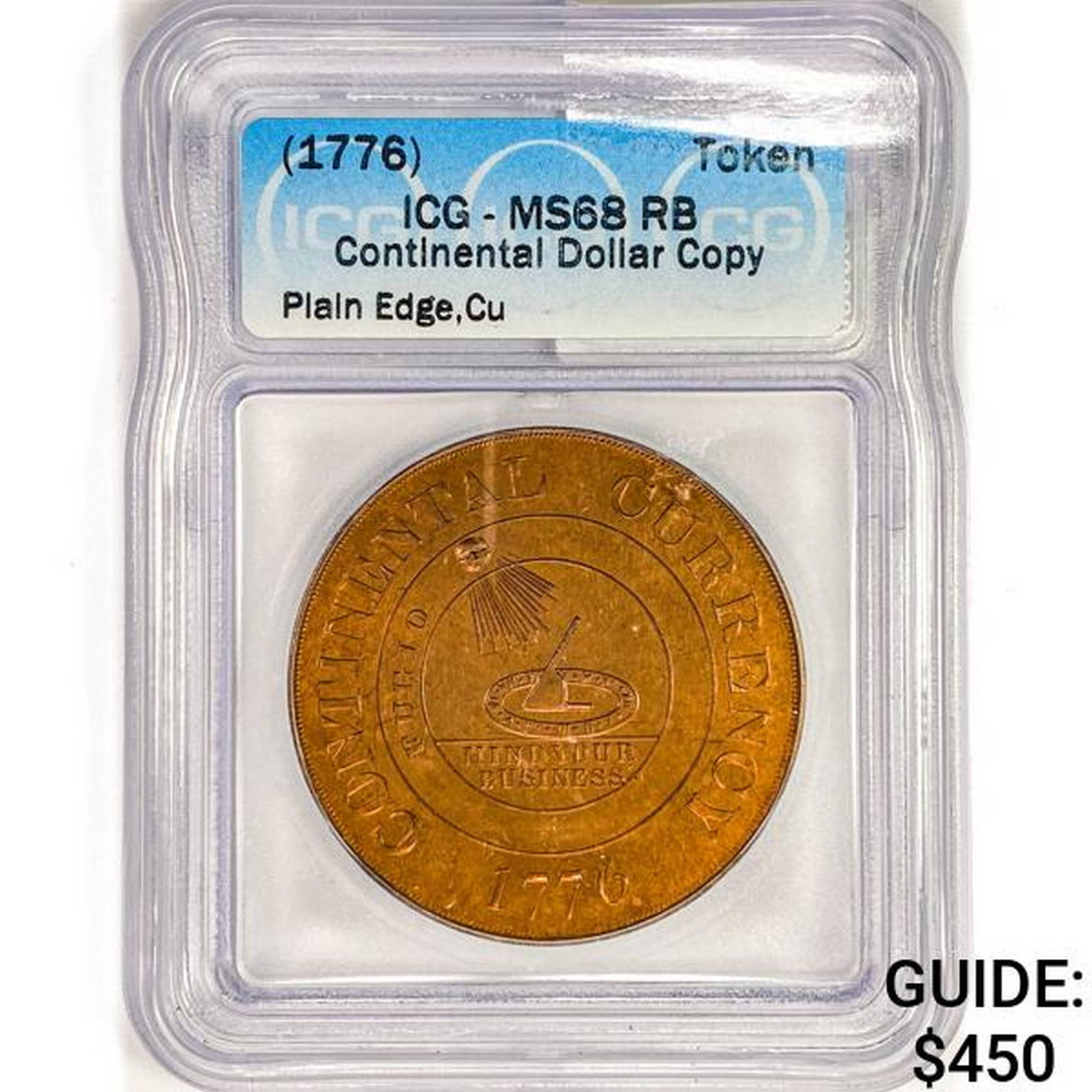 1776 Continental $1 Copy Token Icg Ms68 Rb Auction