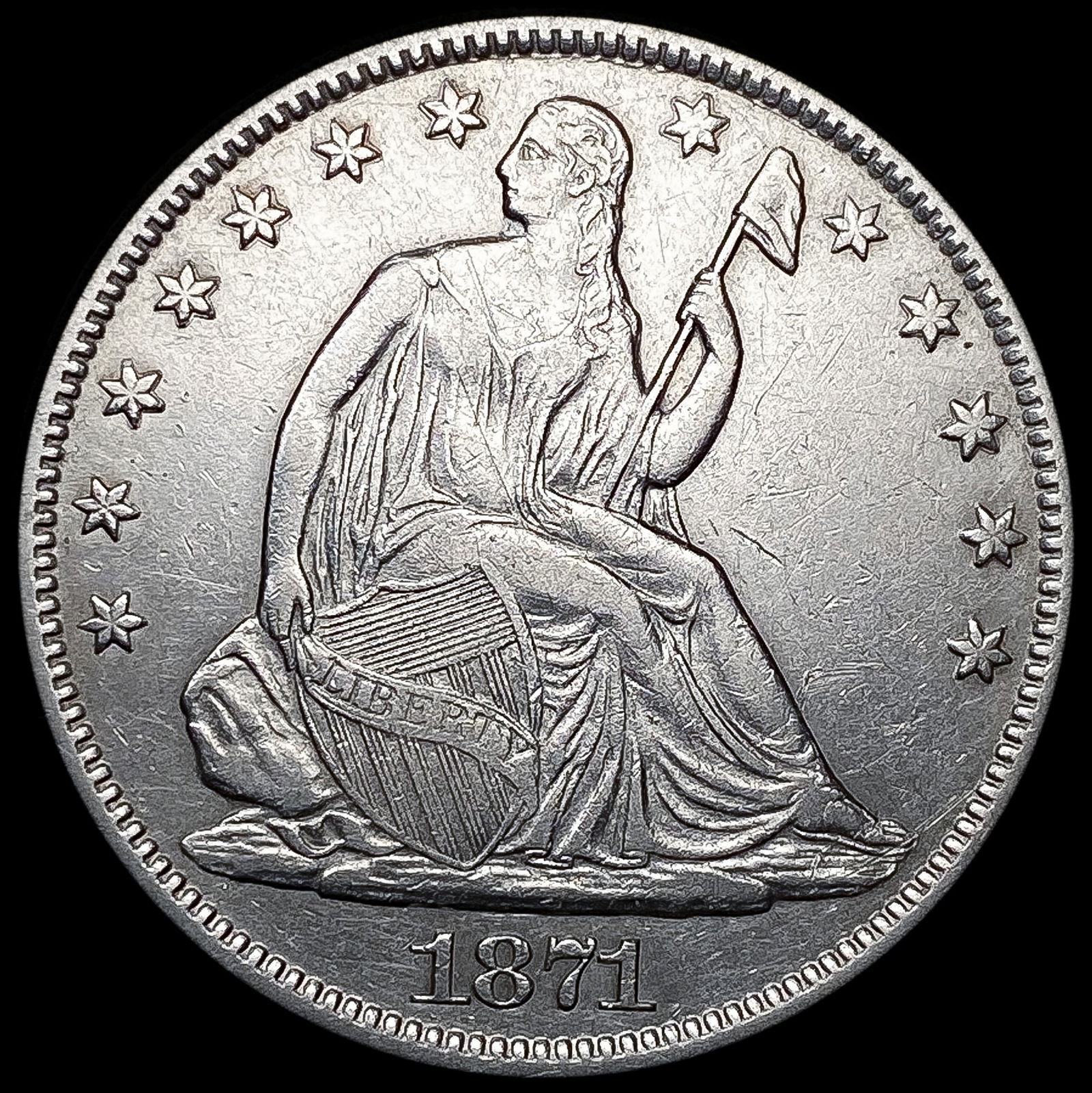 1871-s Seated Liberty Half Dollar Uncirculated Auction