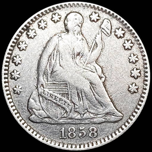 1858 Seated Liberty Half Dime Nicely Circulated