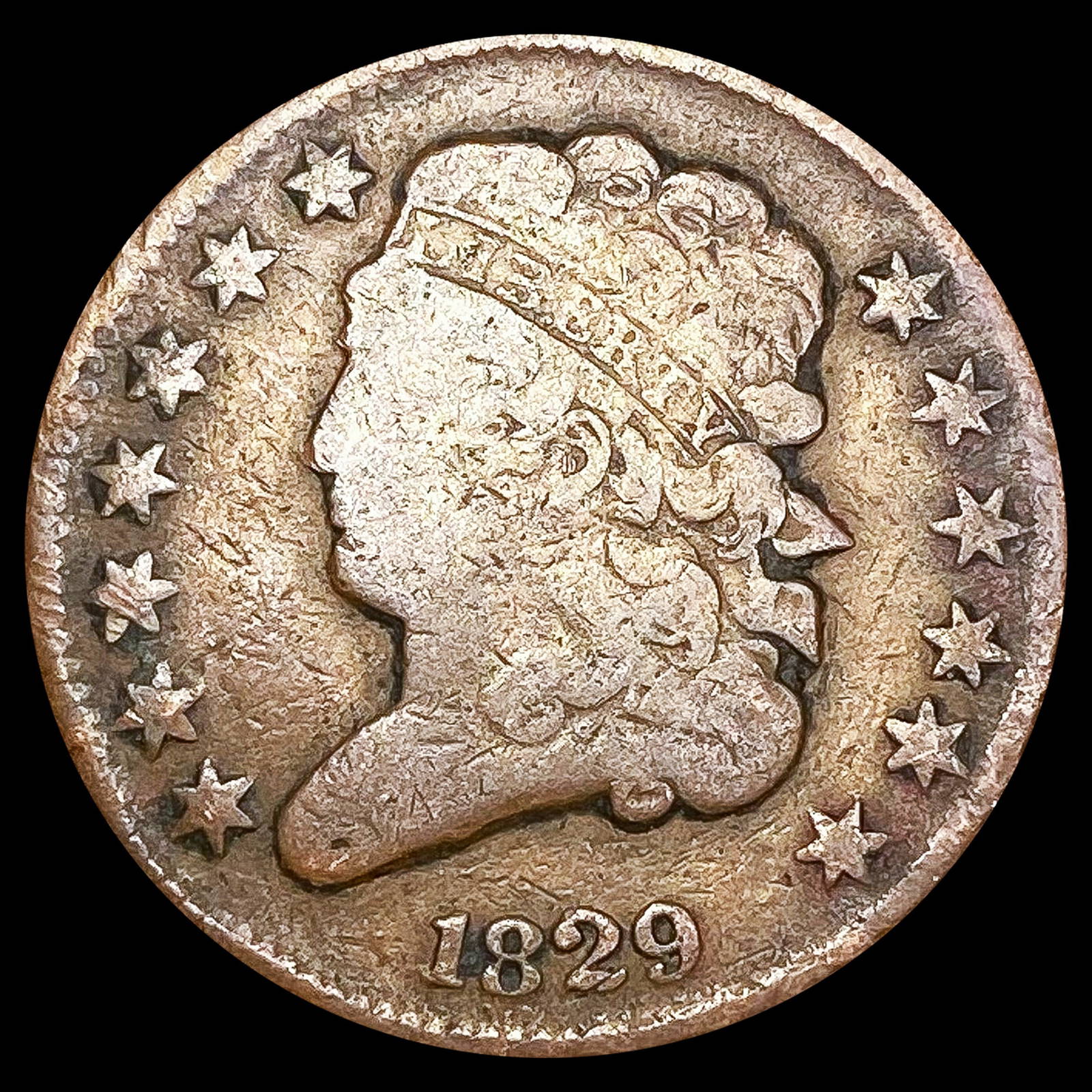 1829 Classic Head Half Cent Nicely Circulated Auction