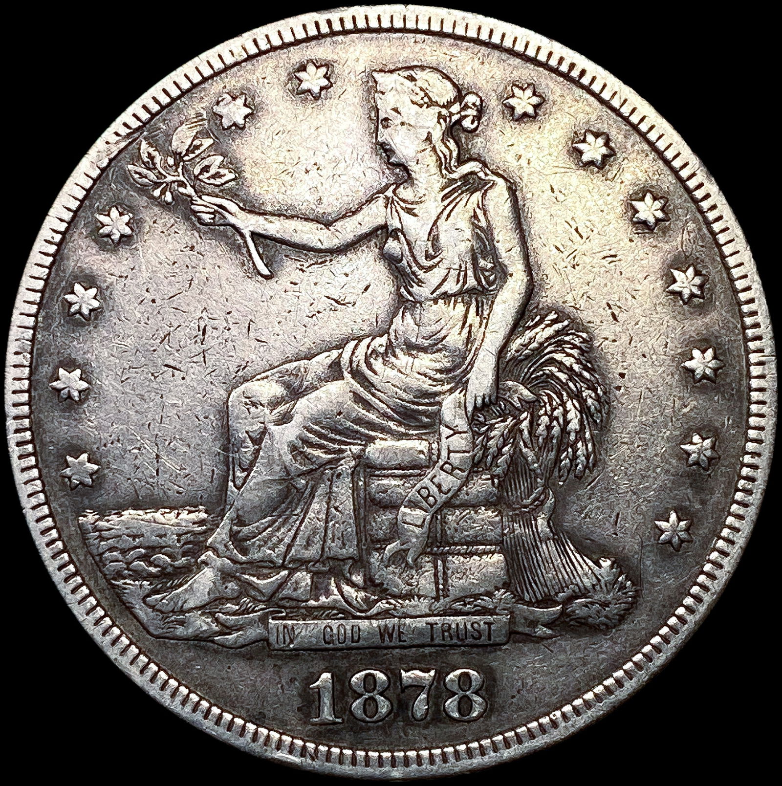 1878-s Silver Trade Dollar Lightly Circulated Auction