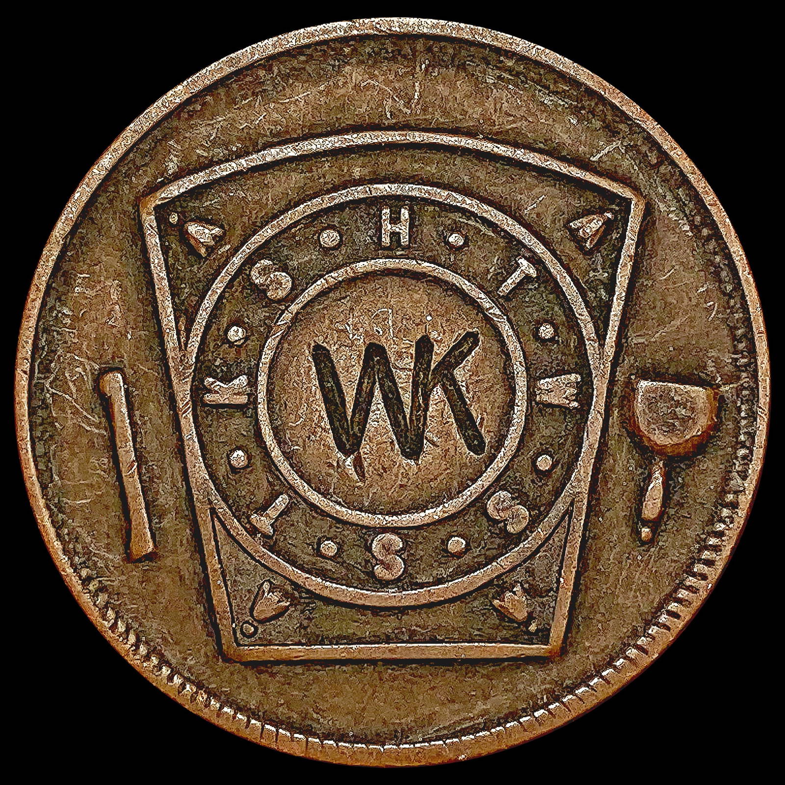 Masonic Copper Token Lightly Circulated Auction