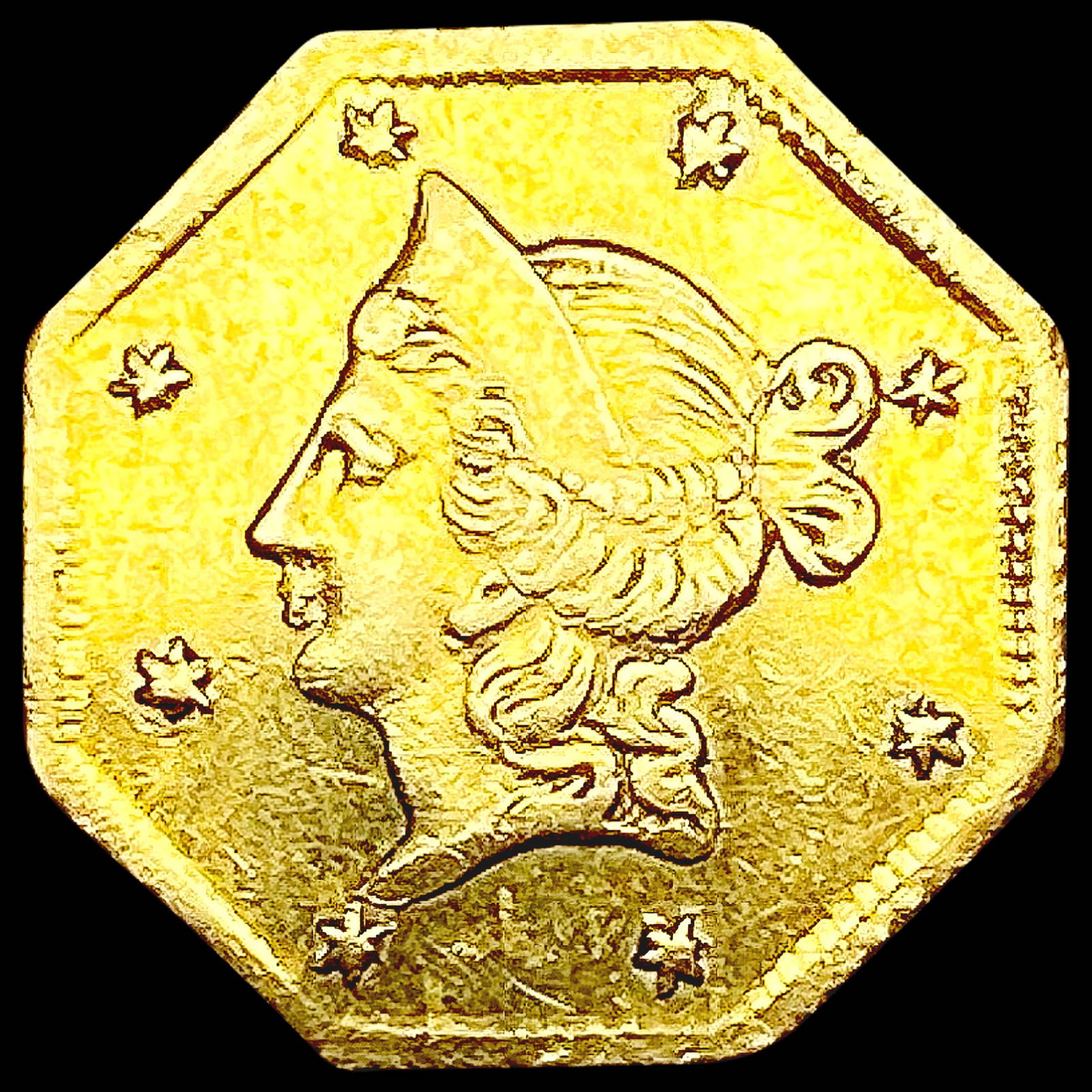 1853 Octagonal California Gold Dollar High Grade Auction