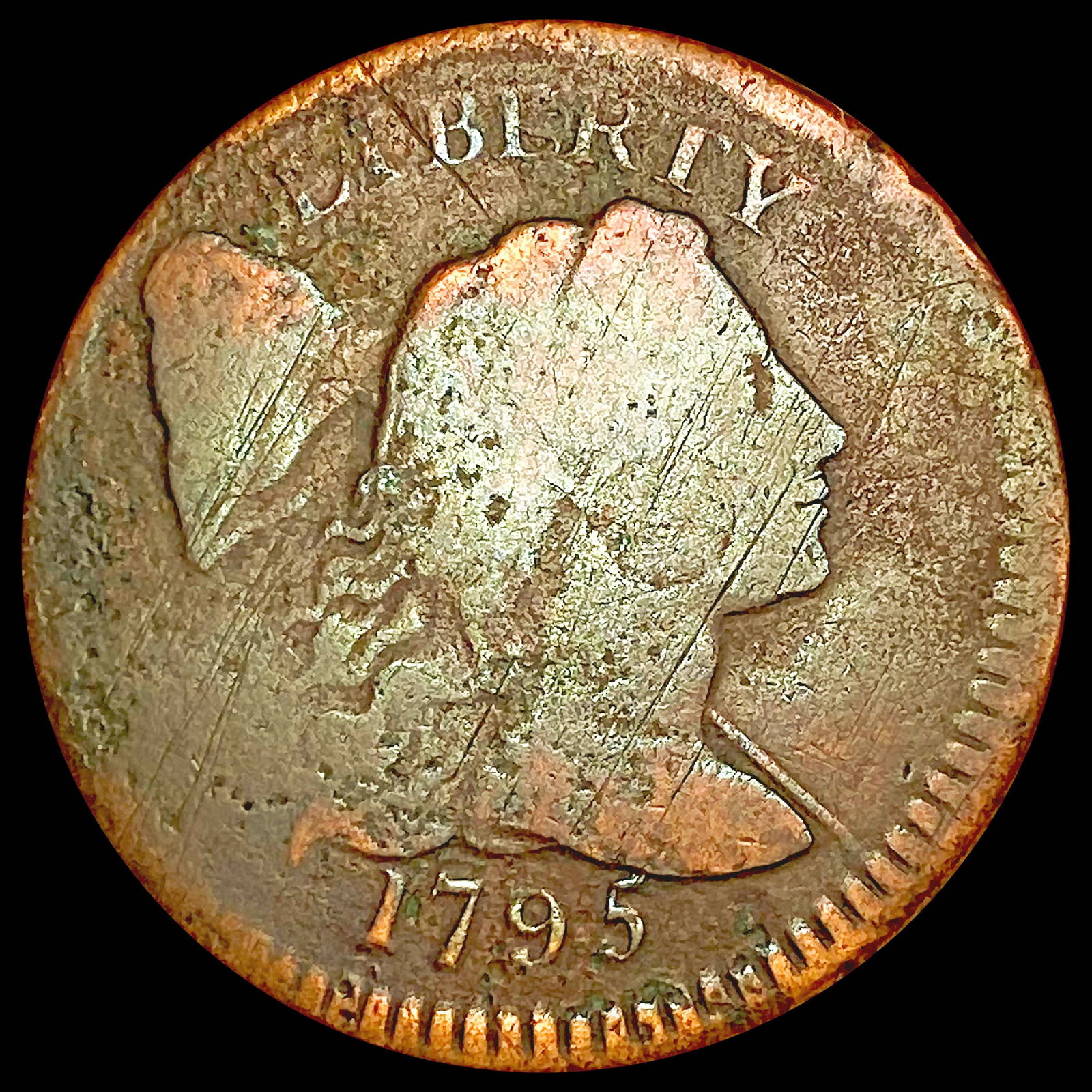 1795 Liberty Cap Large Cent Nicely Circulated Auction