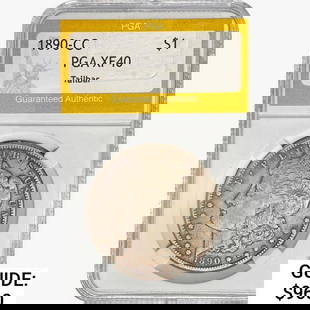 1890-cc Morgan Silver Dollar Pga Xf45 Tailbar Auction