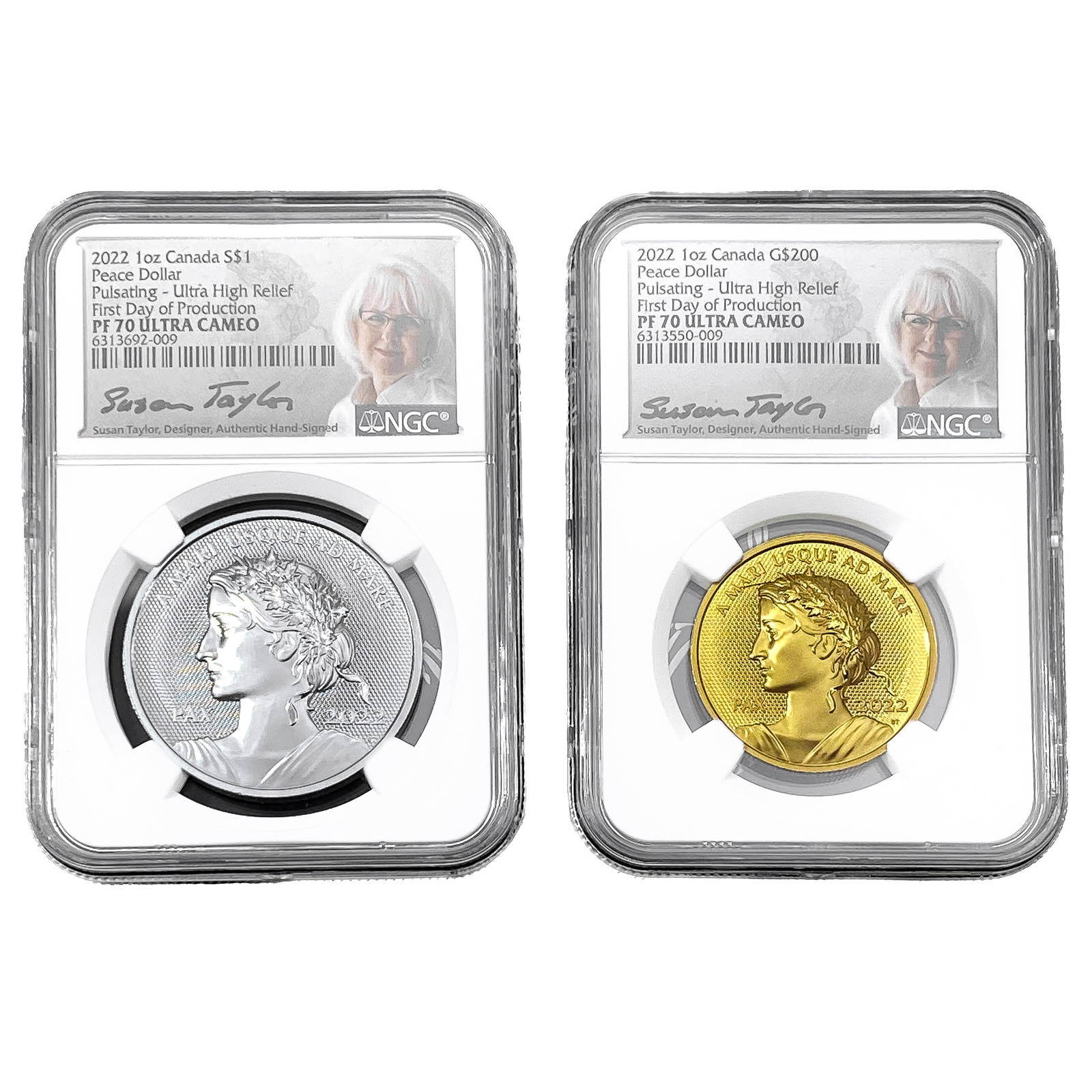 2022 3pc Can Gld/siv Pulsating Peace [3 Coins] Ngc Auction
