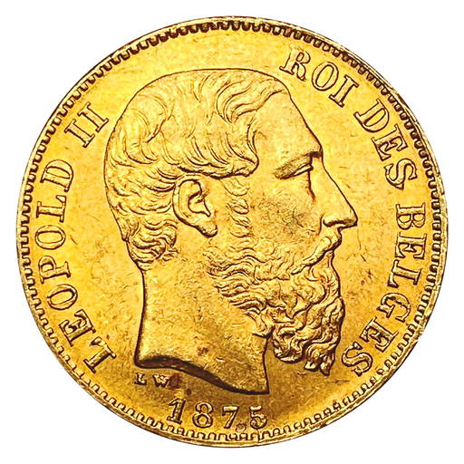 1875 Belgium Gold 20 Francs 0.1867oz