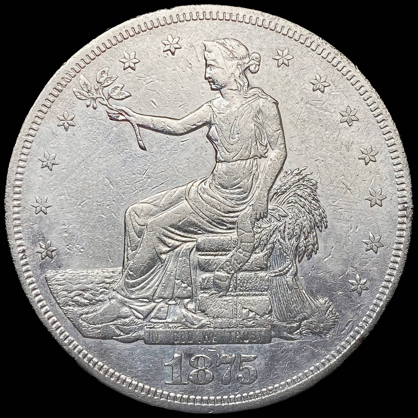 1875-s Silver Trade Dollar Closely Uncirculated Auction