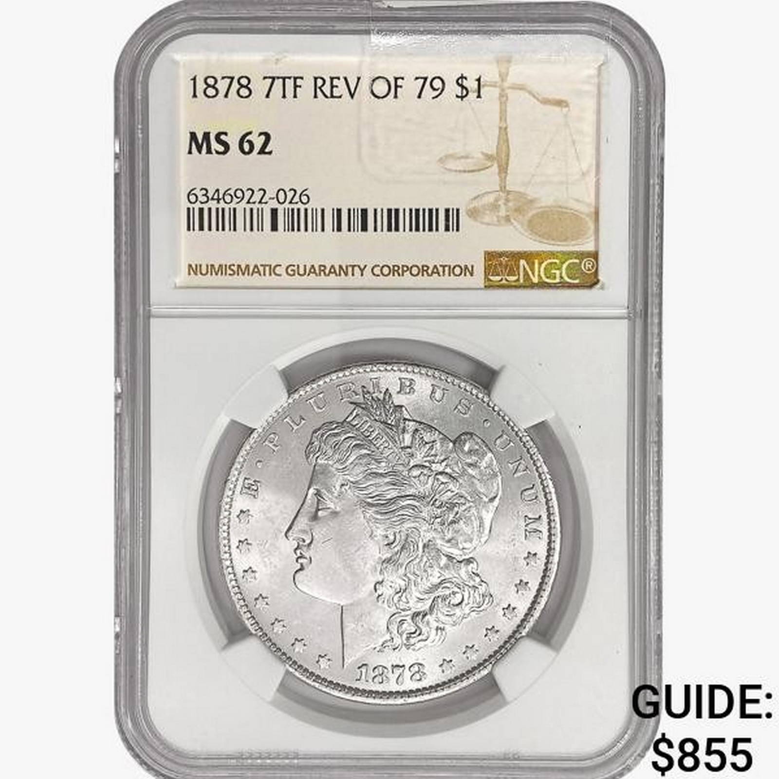 1878 7tf Morgan Silver Dollar Ngc Ms62 Rev 79 Auction