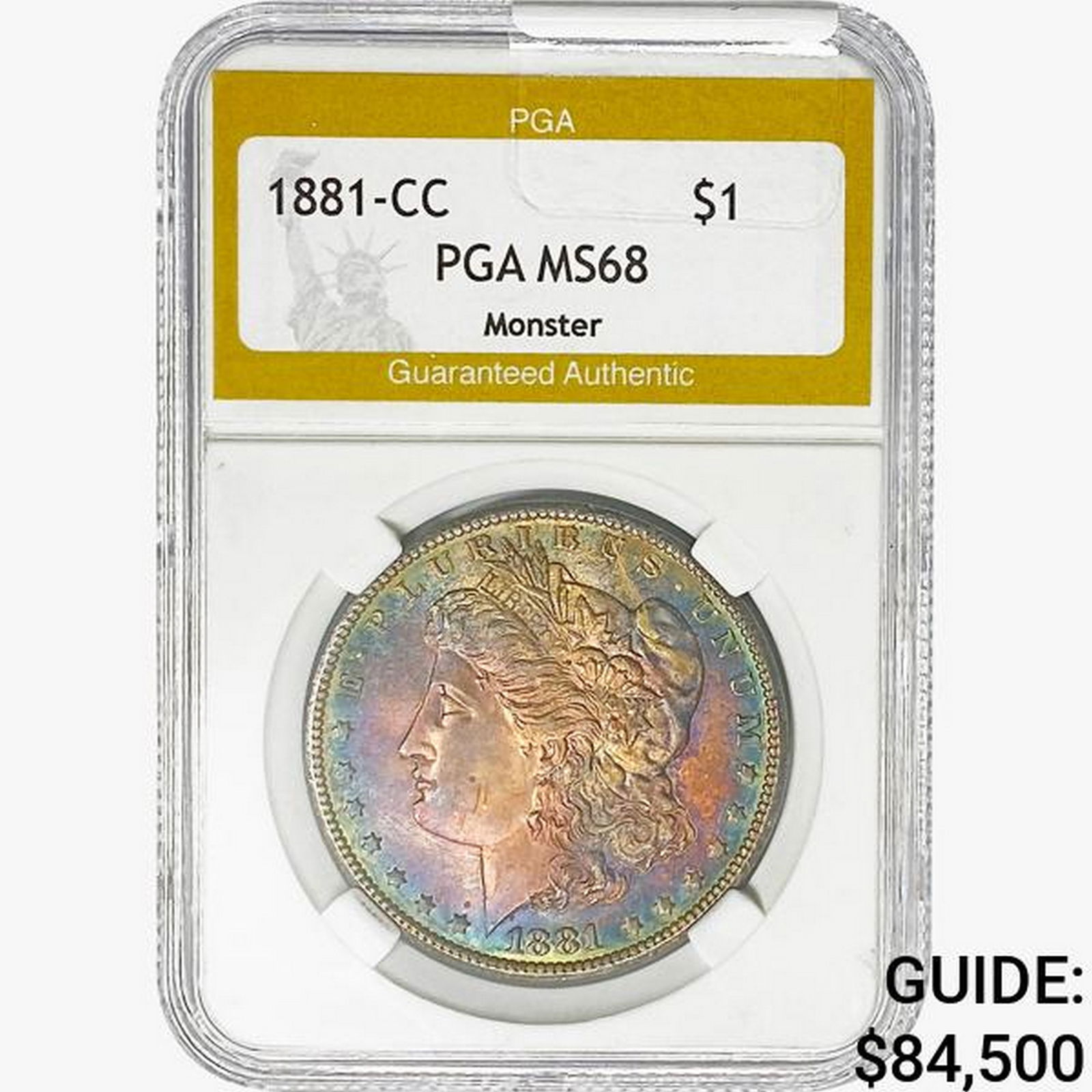 1881-cc Morgan Silver Dollar Pga Ms68 Monster Auction