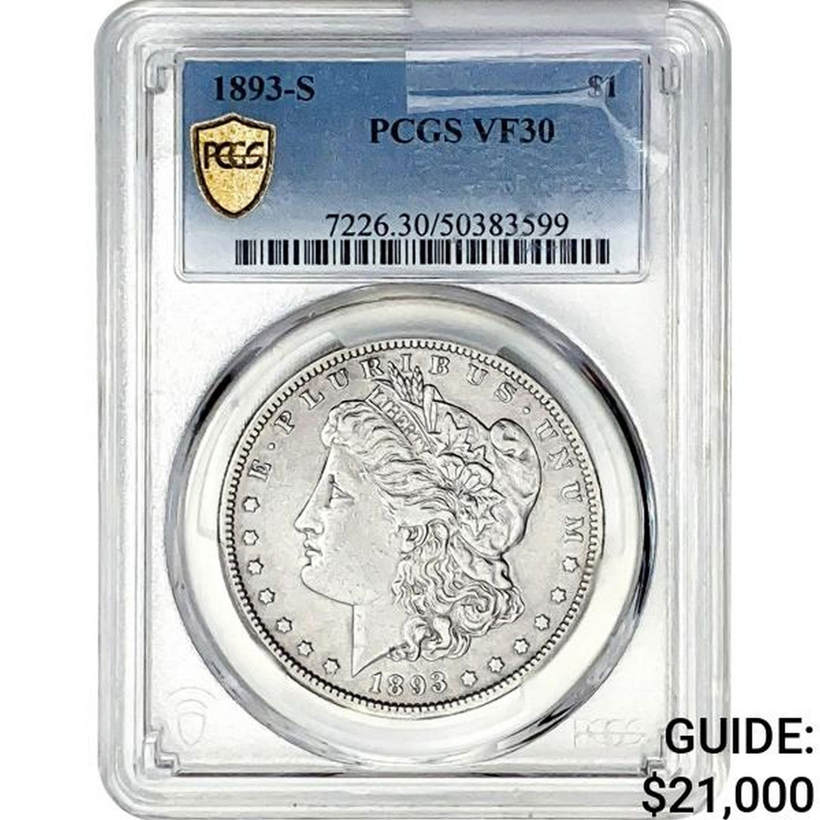 1893-s Morgan Silver Dollar Pcgs Vf30 Auction