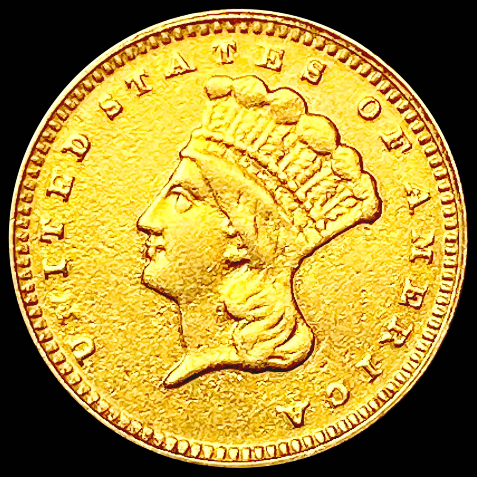 1874 Rare Gold Dollar Closely Uncirculated Auction