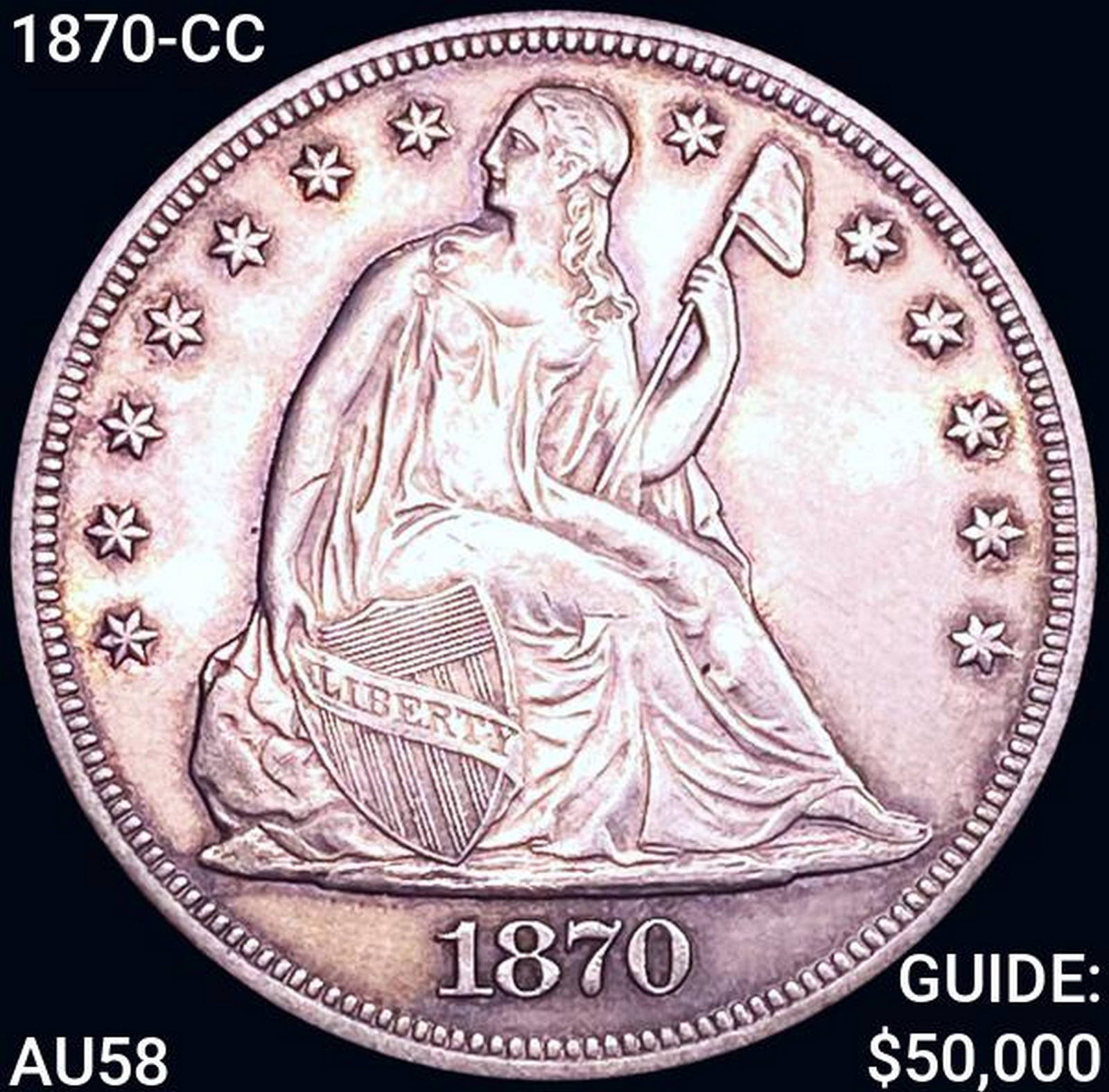 1870-cc Seated Liberty Dollar Choice Au Auction