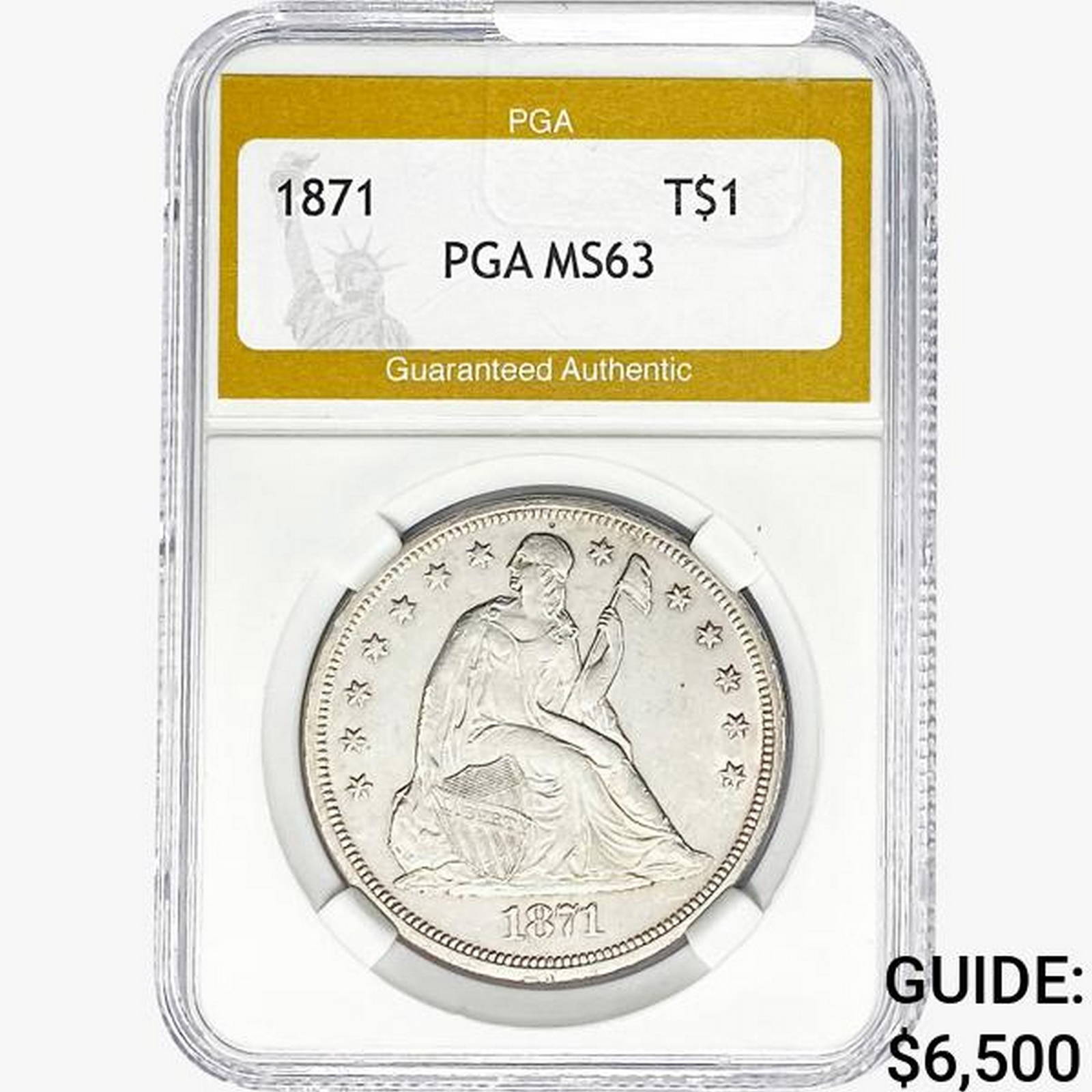 1871 Silver Trade Dollar Pga Ms63 Auction