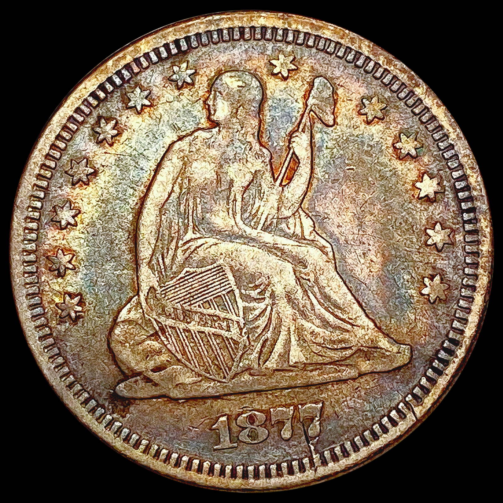 1877 Seated Liberty Quarter Lightly Circulated Auction