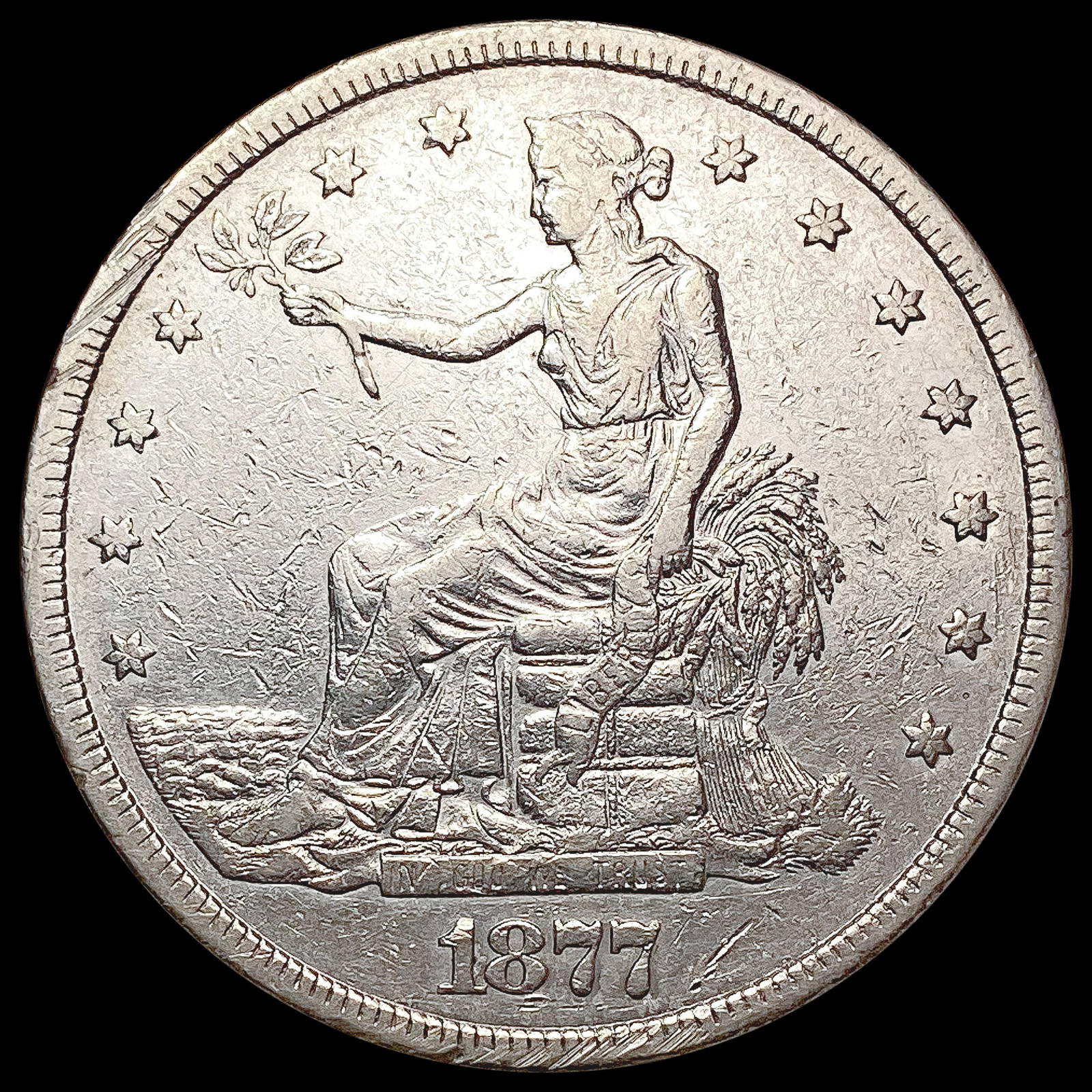 1877 Silver Trade Dollar Closely Uncirculated Auction