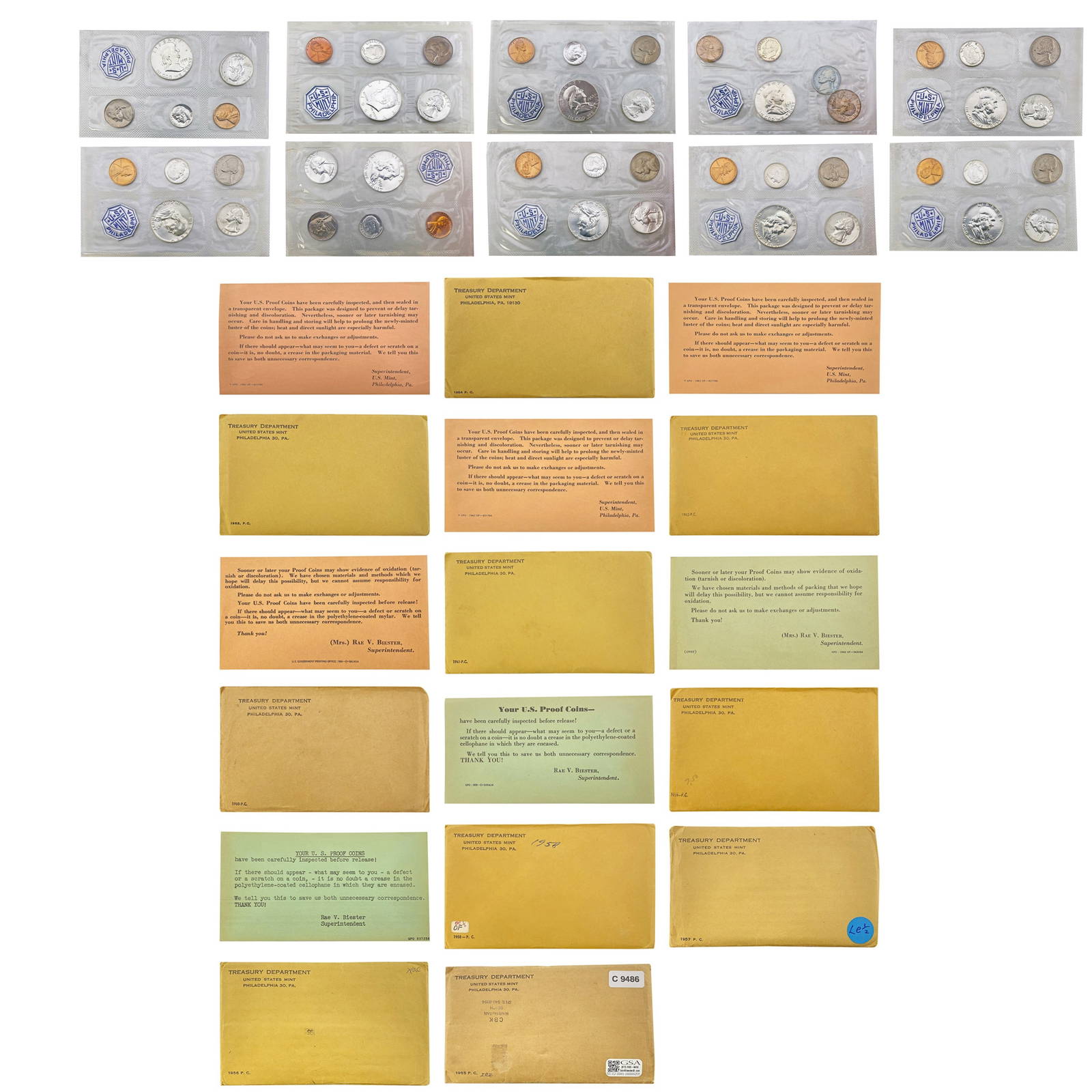 [50] 1955-1964 Us Proof Set Collection Auction