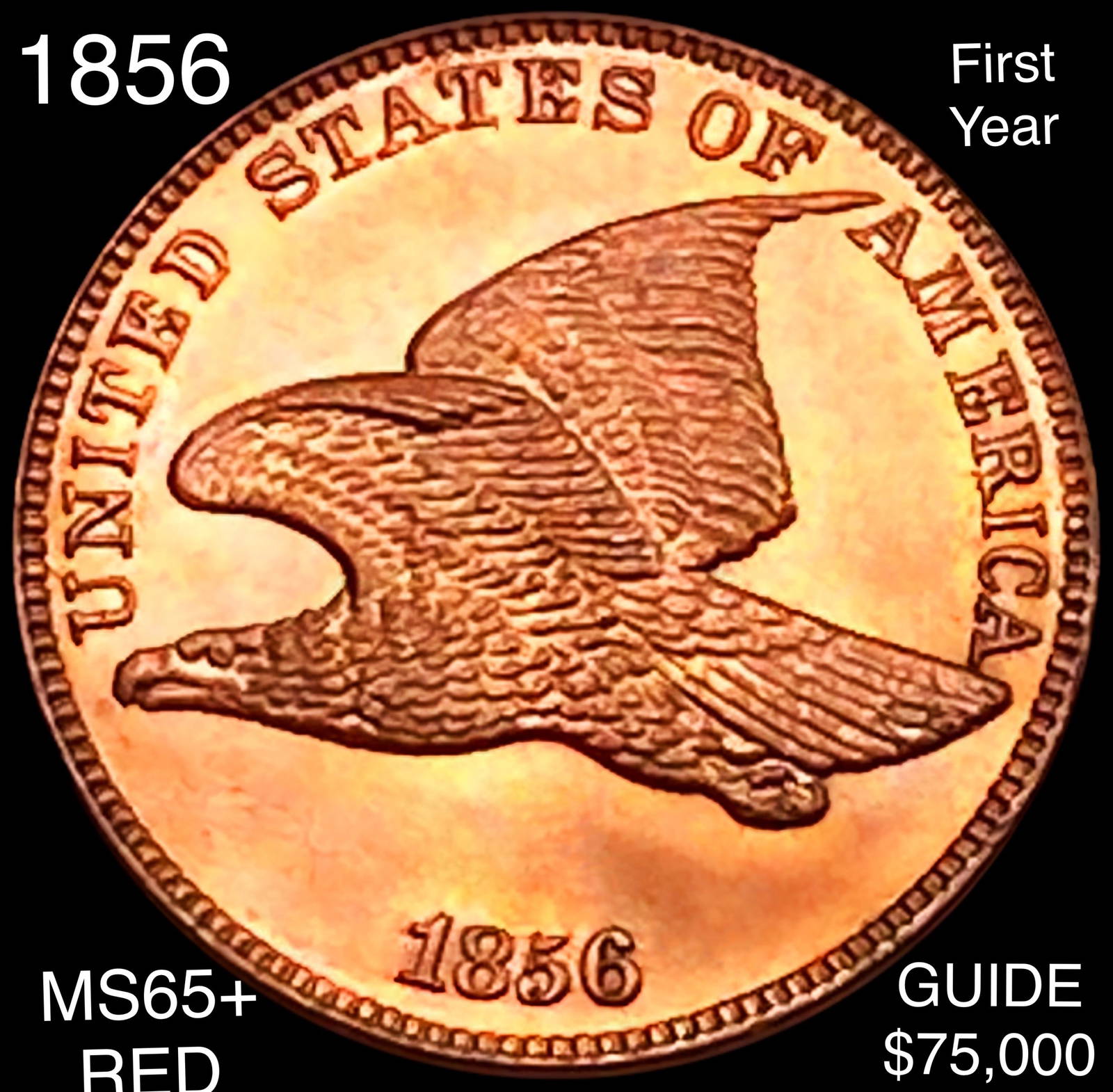 1856 Flying Eagle Cent Gem Bu + Auction