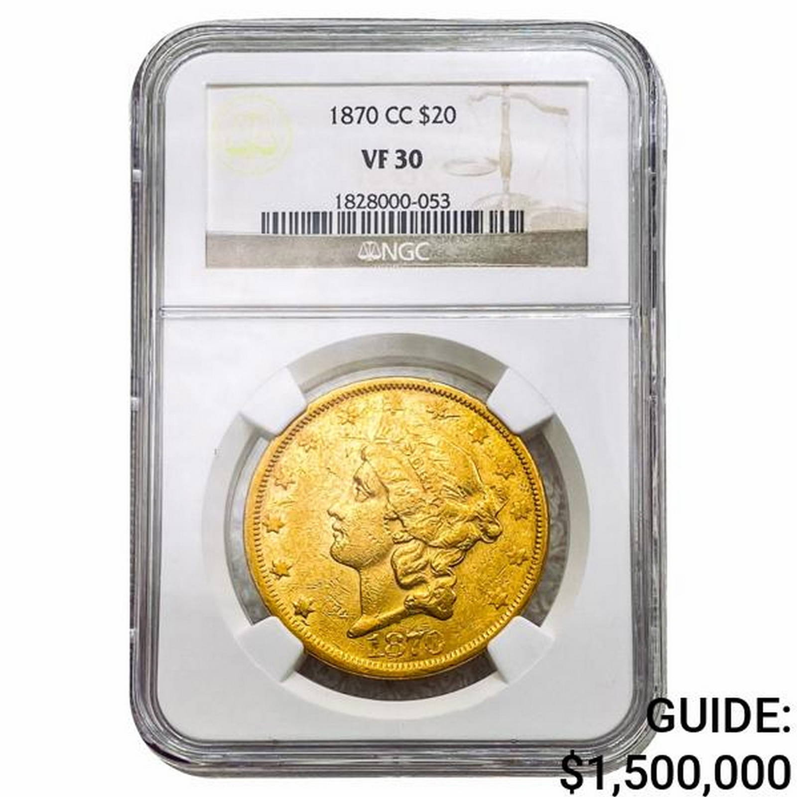 1870-cc $20 Lh Double Eagle - Gold - Ngc Vf30 Auction