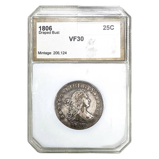 1806 Draped Bust Quarter Pci Vf30