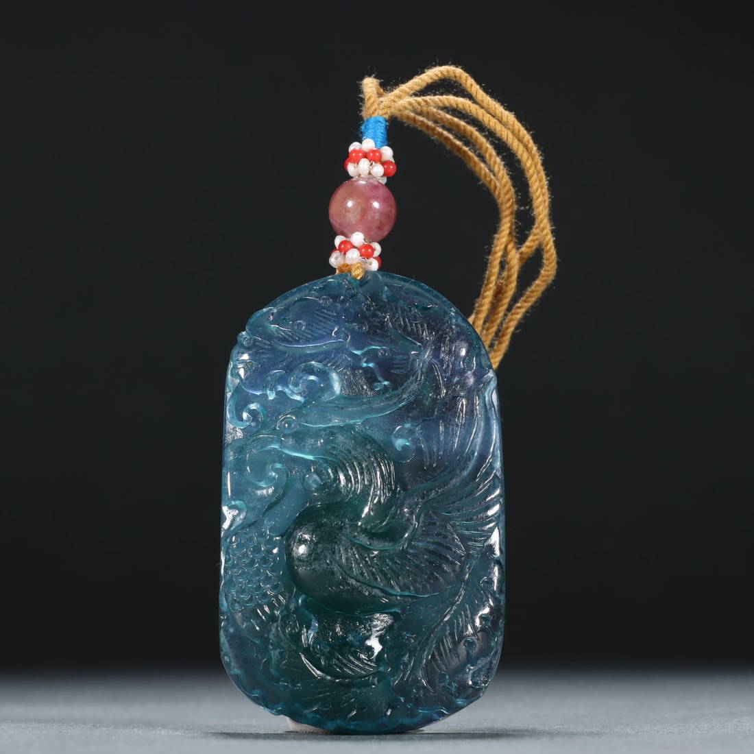 Qing Dynasty Blue Sapphire Phoenix Pattern Cards Auction