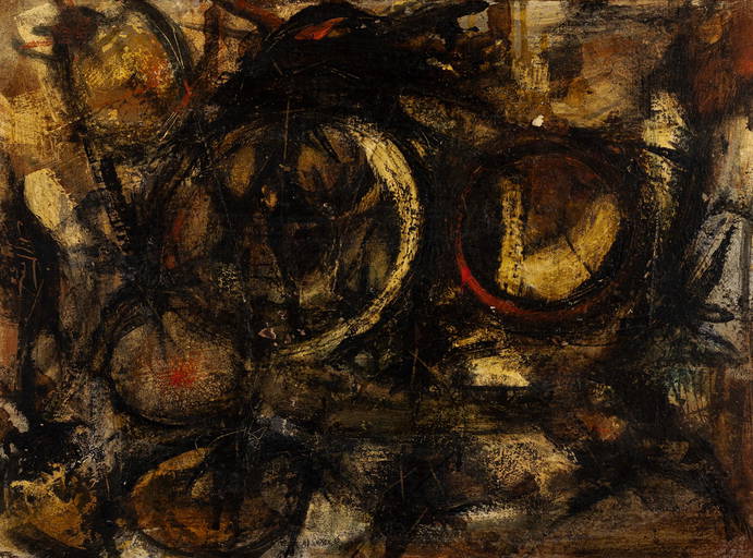 Merton Simpson, 1928-2013, Cock Fight (#0137) on Jun 04, 2022 | Black ...