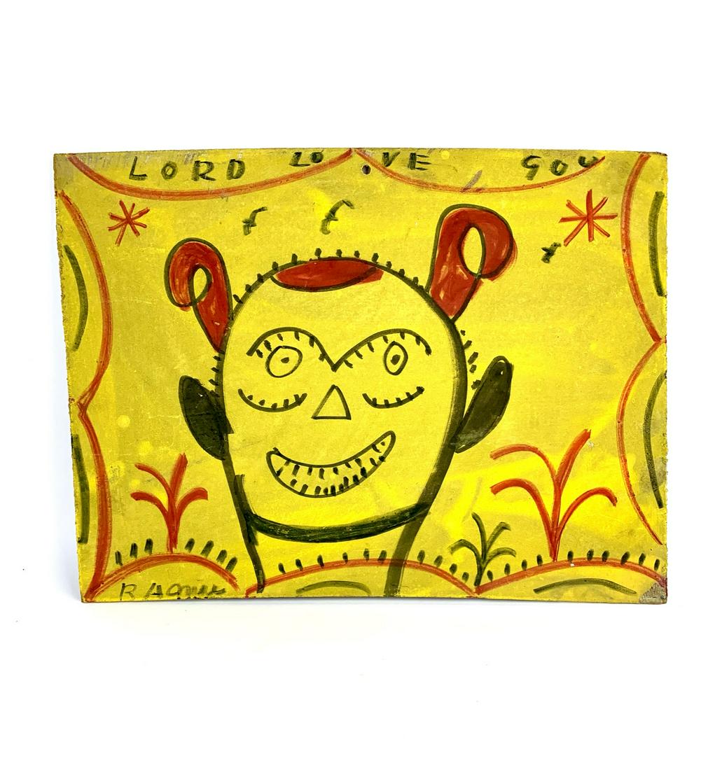 Vintage R.a. Miller Devil Folk Art Painting