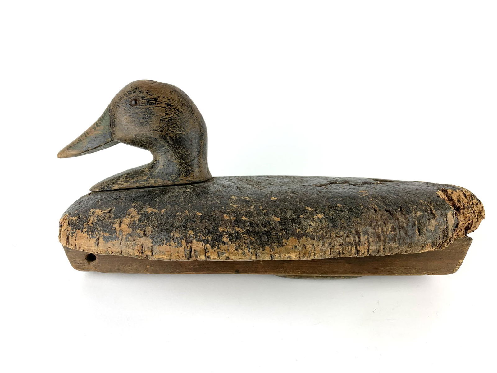 Antique Wood & Cork Duck Decoy