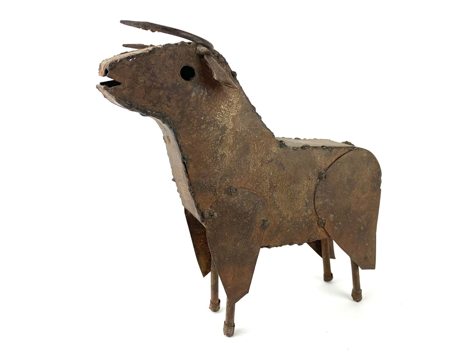 Manuel Felguerez Mexican Folk Art Metal Bull Sculpture (#0143) on Apr ...