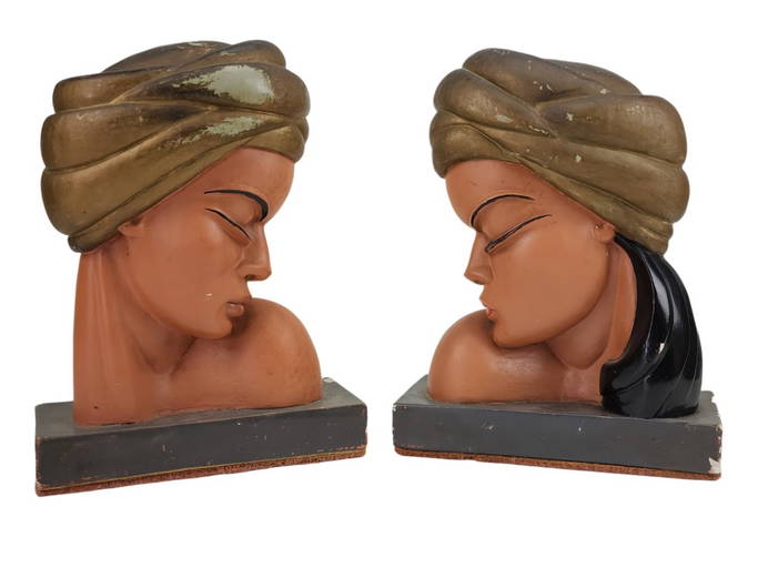 Vintage Art Deco Style Alexander Backer Bookends Abco