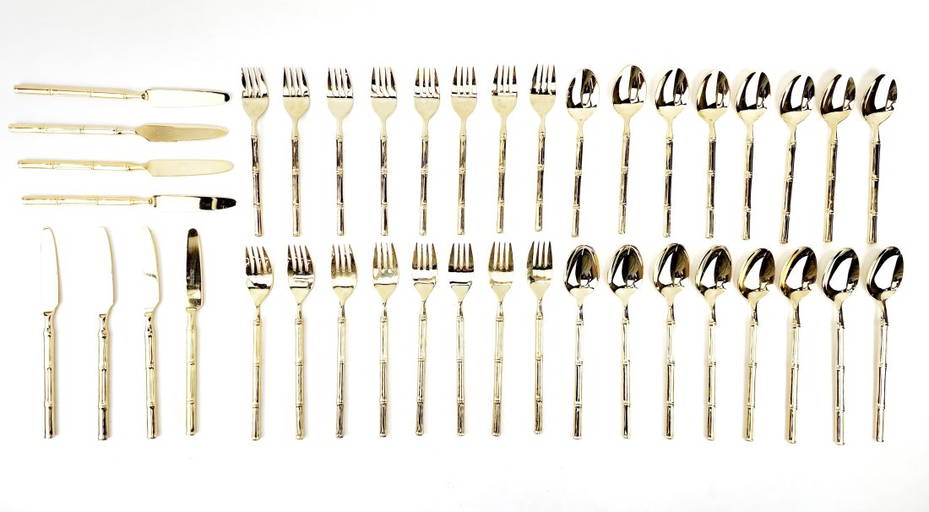 Stanley Roberts Gold Plated 8 Place Setting Flatware
