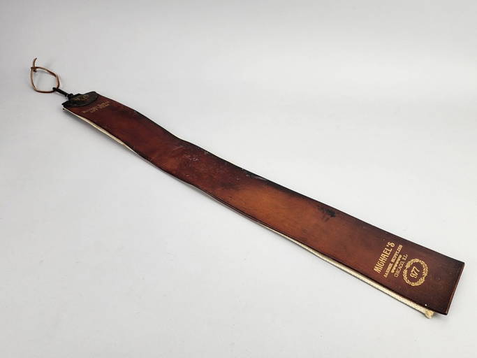 Antique Straight Razor Leather Strap Linen Sharpener