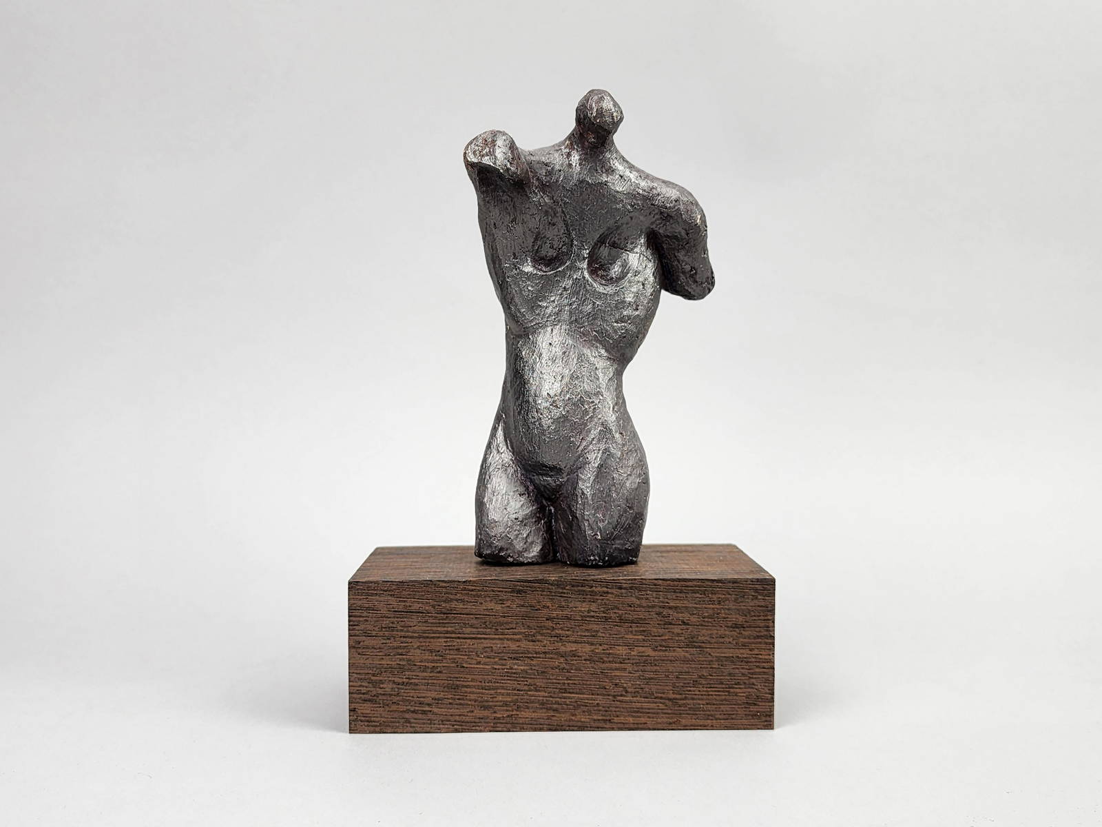 Vintage Stylized Modernist Aluminum Nude Female Torso Sculpture Signed ...
